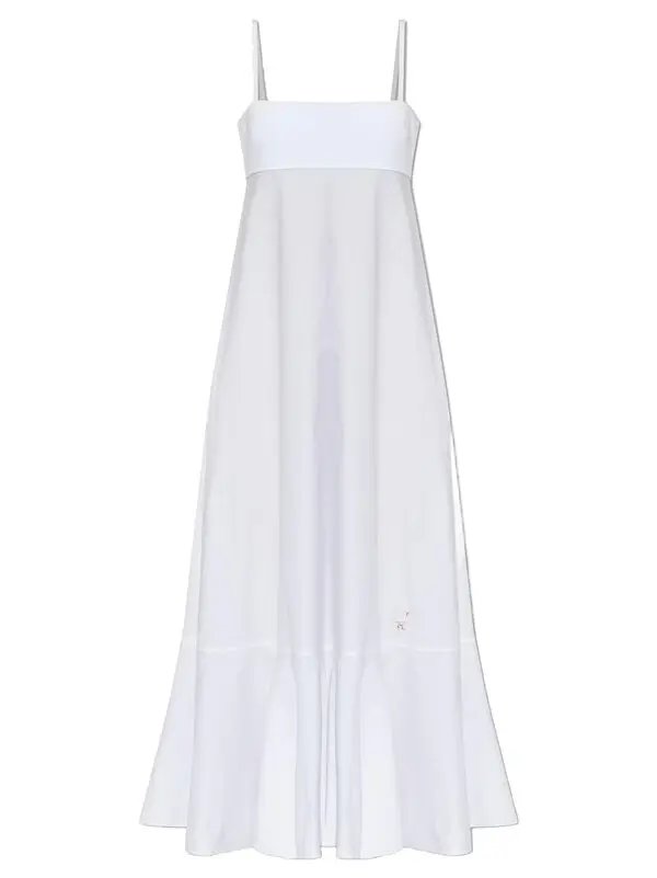Moschino Strappy Maxi Dress With Goose Embroidery - White