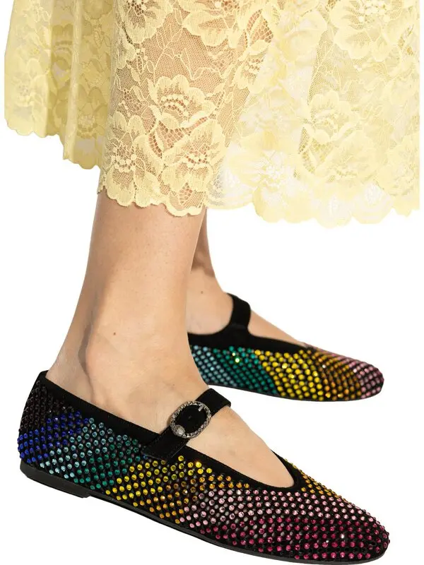 Kurt Geiger Mayfair Crystal-embellished Ballerinas - Multicolour