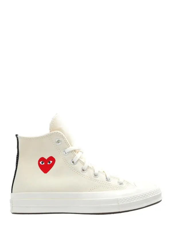 Play Comme Des Garcon X Converse High-top Sneakers - Cream