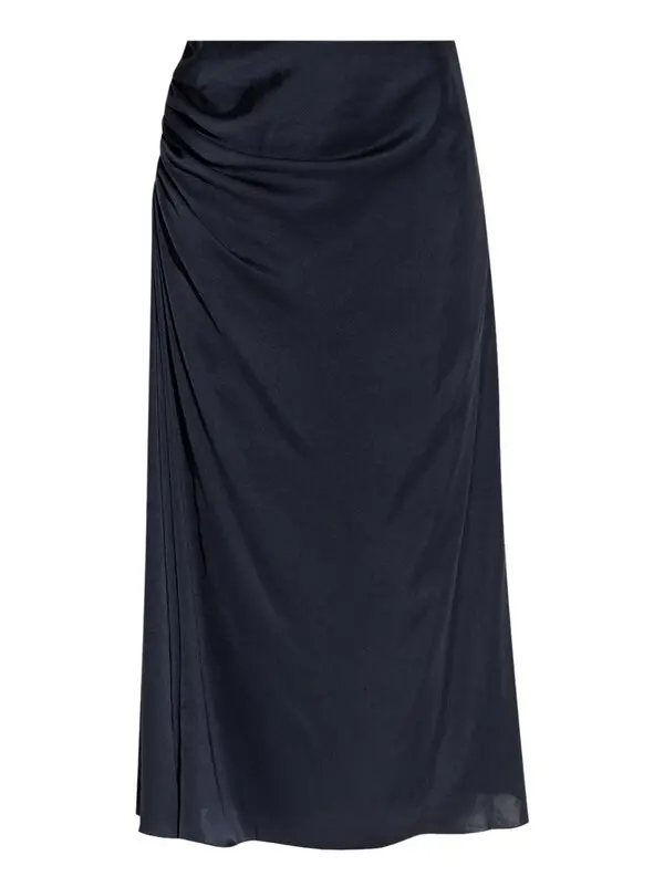 Theory Satin-finish Skirt - Navy Blue