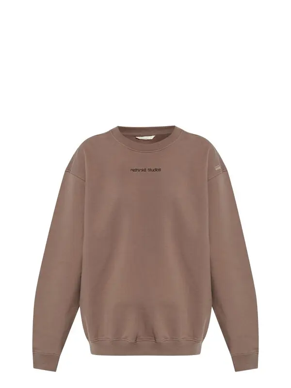 RETHINKIT STUDIOS Embroidered Logo Oversized Sweatshirt - Brown