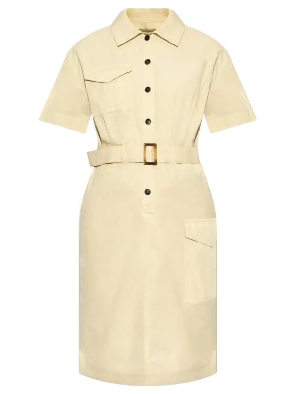 Woolrich Belted Cotton Dress - Cream