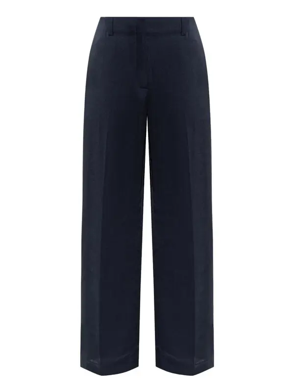 Theory Satin-finished Trousers - Navy Blue