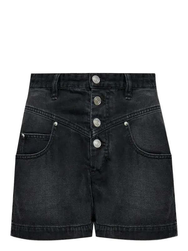 Isabel Marant Jovany Denim Shorts - Black