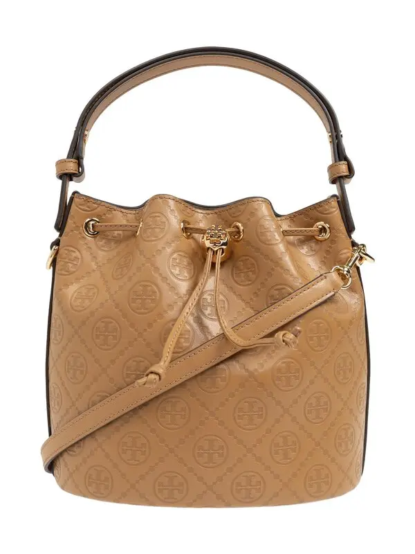 Tory Burch T-monogram Bucket Shoulder Bag - Brown