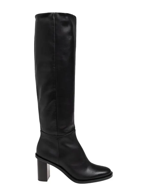 Max Mara Knee High Leather Boots - Black
