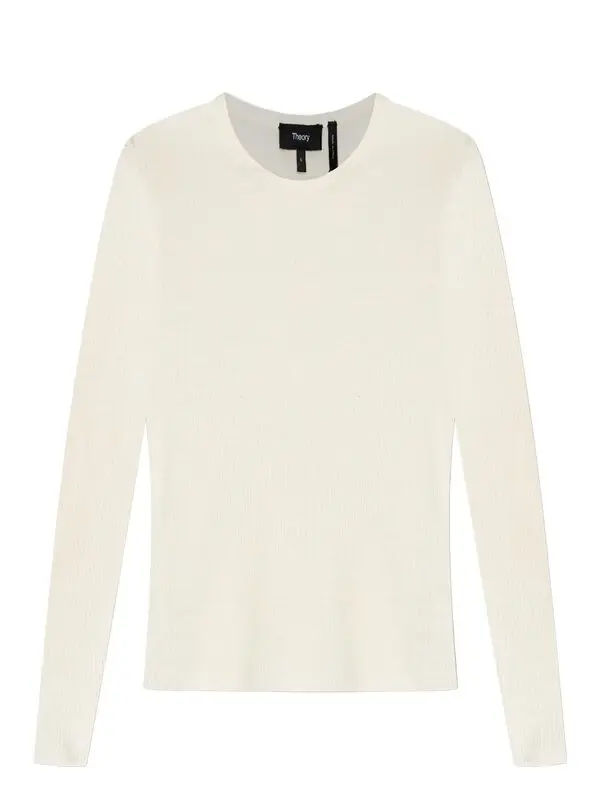 Theory Fitted Long-sleeve Top - White