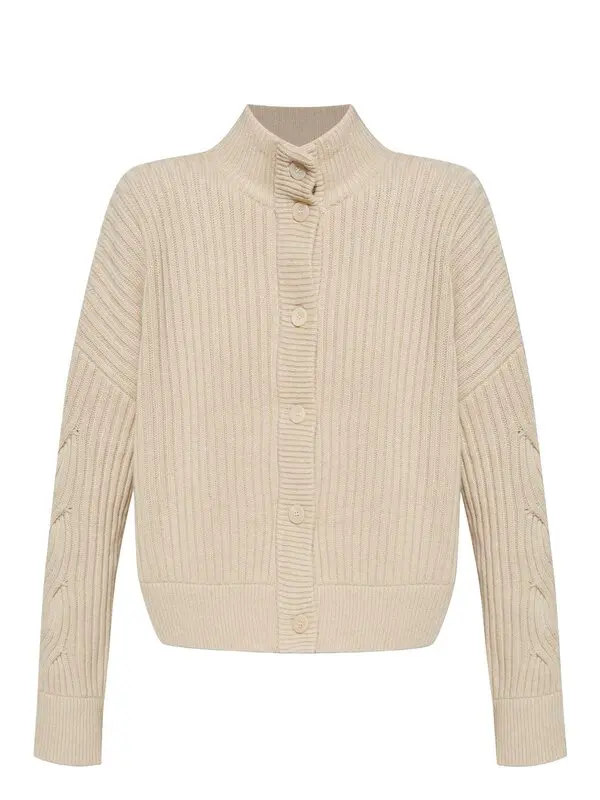 Max Mara Afelio' Wool And Cashmere Cardigan - Beige