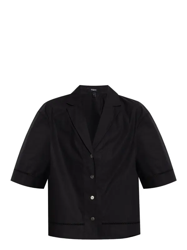 Theory Short-sleeve Cropped Shirt - Black