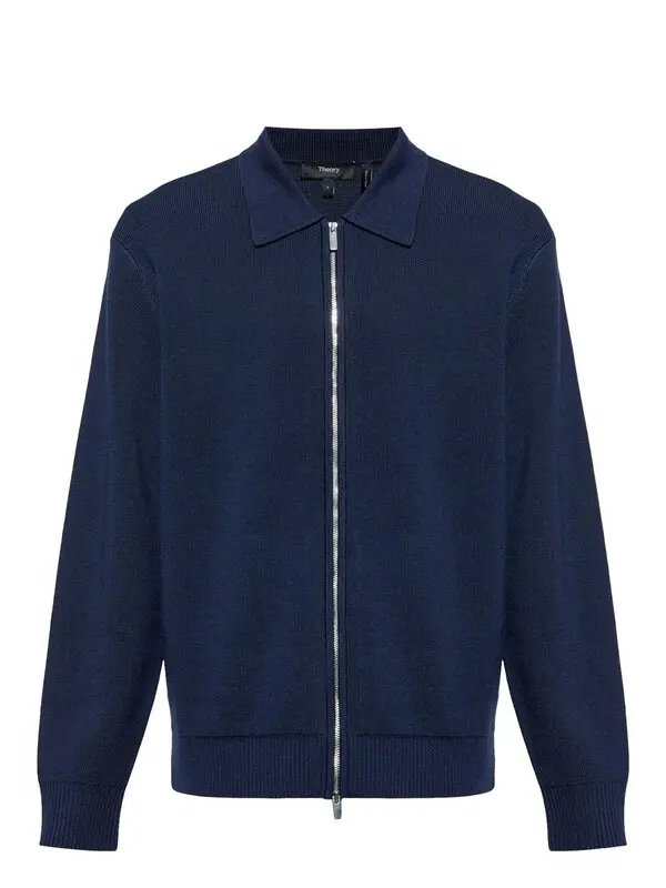 Theory Wool Cardigan - Navy Blue