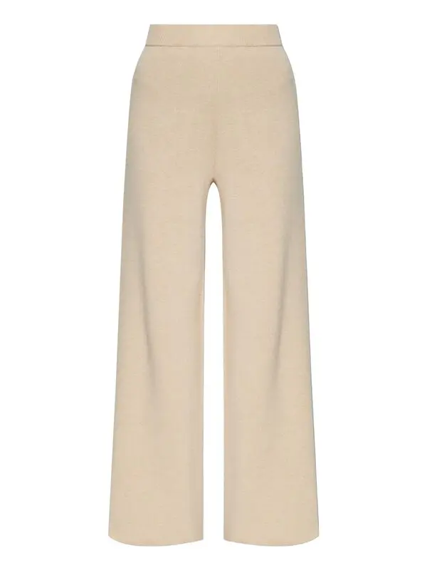 Max Mara Judy Wool Palazzo Trousers - Cream