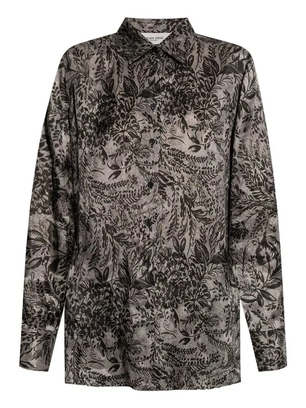 GOLDEN GOOSE Patterned Viscose Shirt - Grey