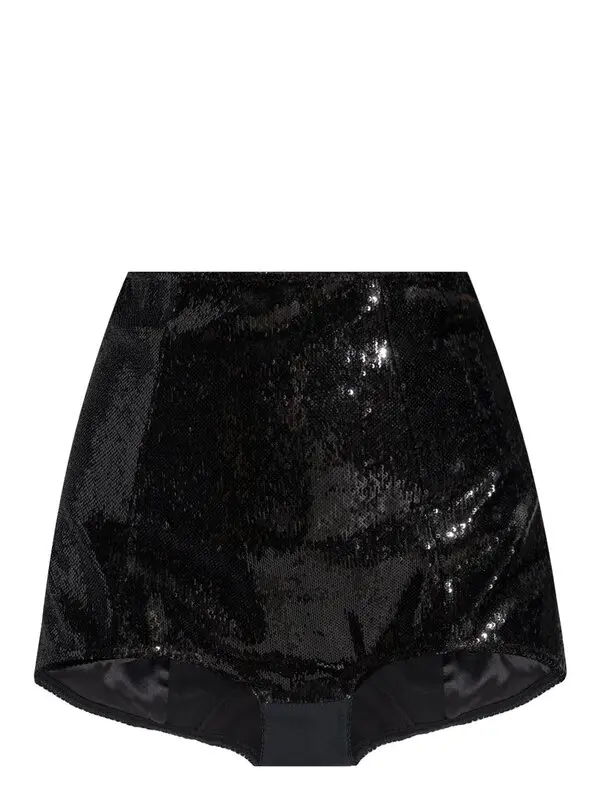 Dolce & Gabbana High-waisted Sequined Shorts - Black