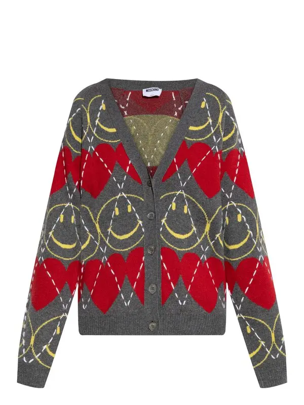 Moschino Smiley" Collection Cardigan - Grey