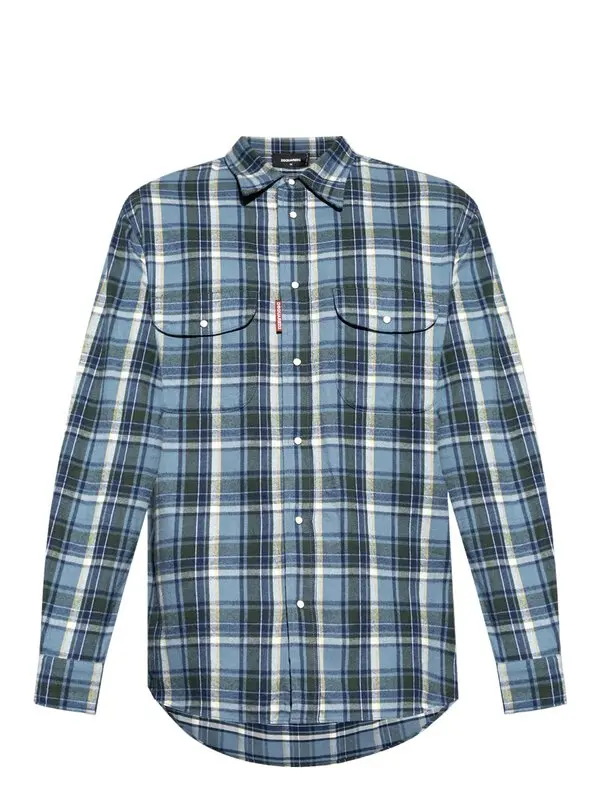 Dsquared2 Checked Shirt - Blue