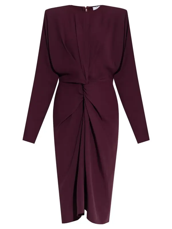 Stella McCartney Draped Waist Midi Dress - Burgundy