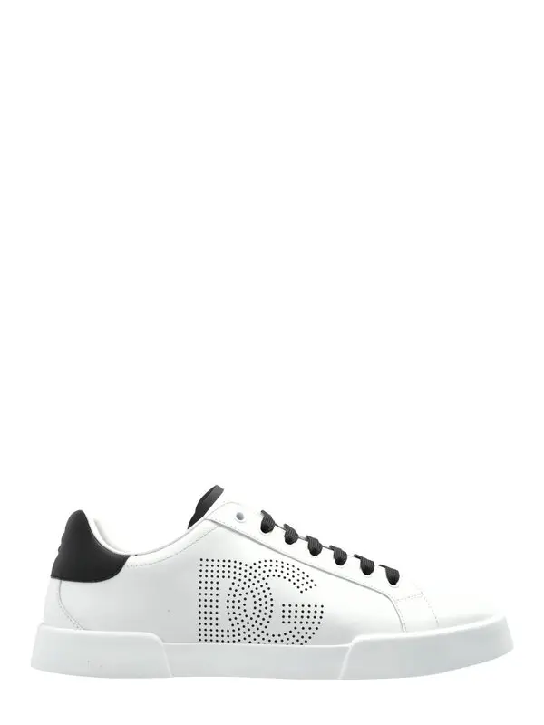 Dolce & Gabbana Portofino Leather Sneakers - White