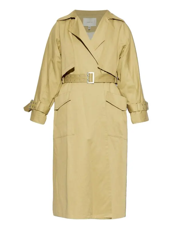 GESTUZ Belted Trench Coat - Beige