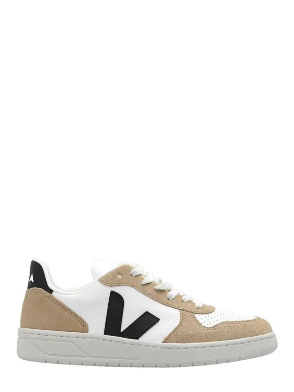 VEJA V-10 Chromefree Leather Sneakers - White