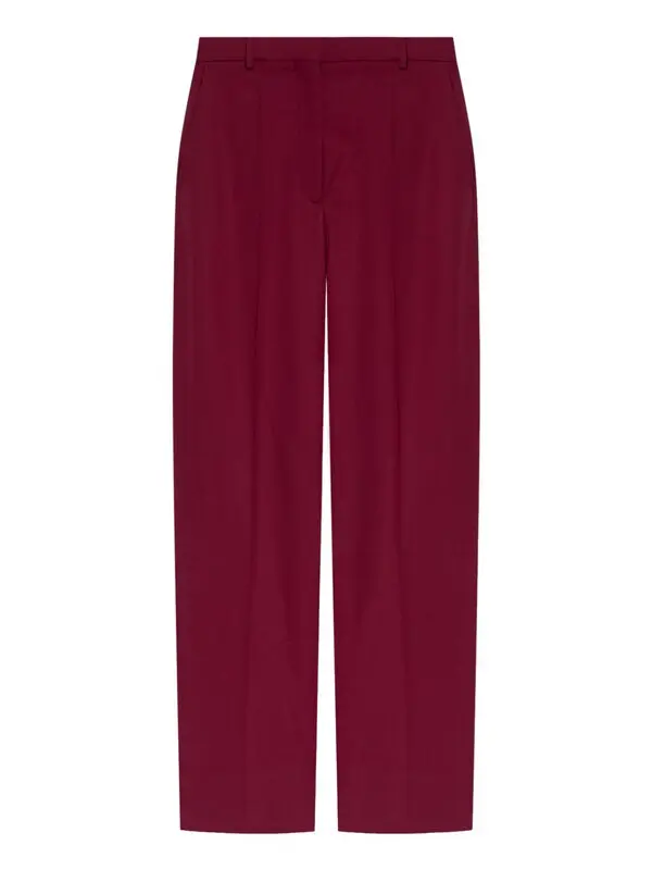 Stella McCartney Wool Pleated Trousers - Burgundy