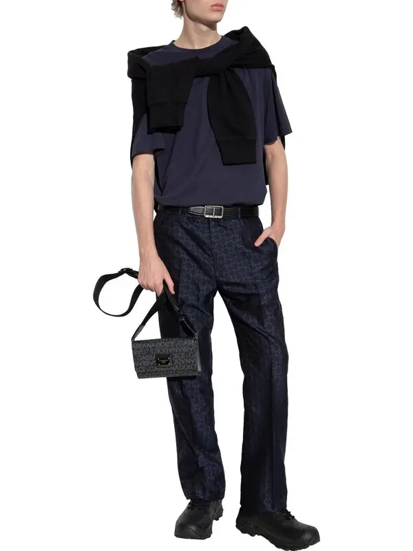 Givenchy Wool Trousers With Crease - Navy Blue