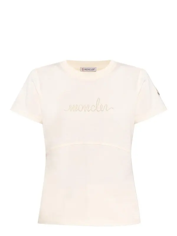 Moncler Logo T-shirt - Cream