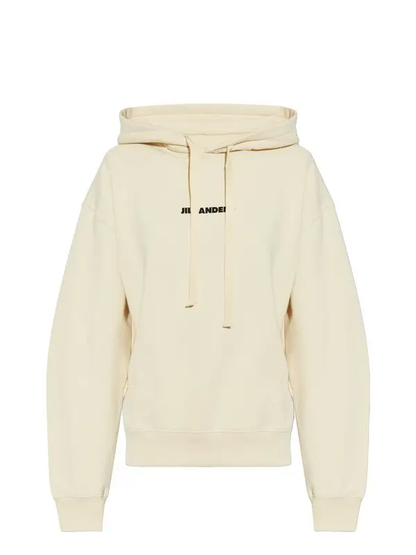 JIL SANDER Hooded Cotton Sweatshirt - Cream