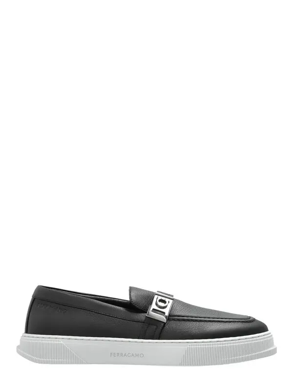 FERRAGAMO Brad Leather Loafers - Black