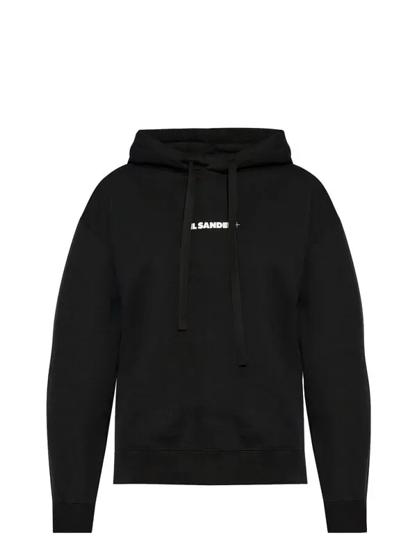JIL SANDER Minimalist Cotton Hoodie - Black