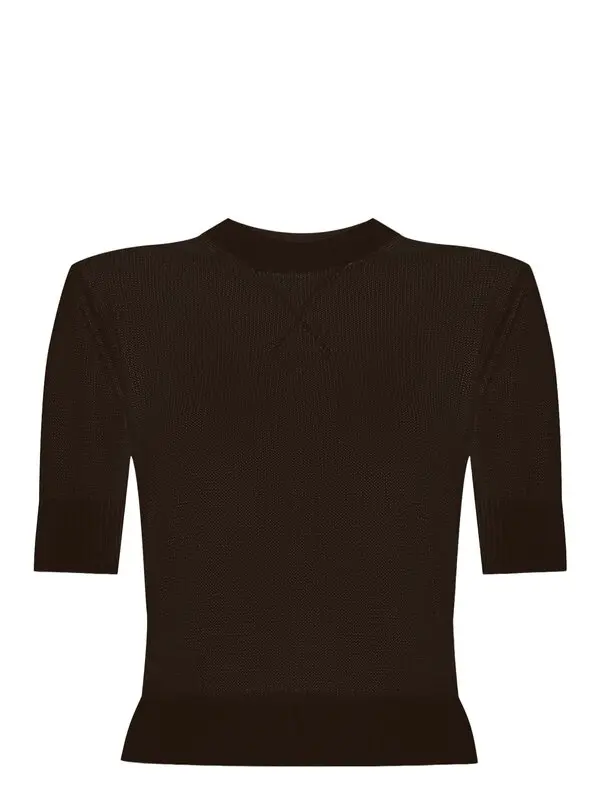 JIL SANDER Embroidered Logo Top - Brown