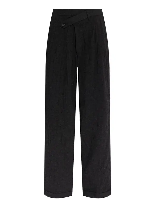 R13 Wool-trimmed Straight Leg Trousers - Grey