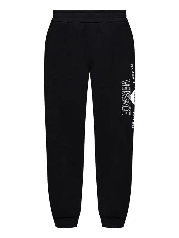 Versace Sweatpants With Logo - Black