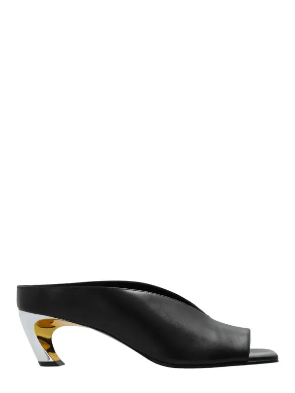 Alexander McQueen Leather Slides - Black
