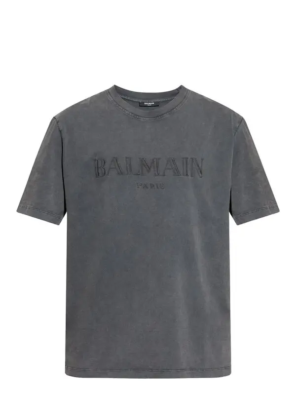 Balmain T-shirt With Logo - Grey