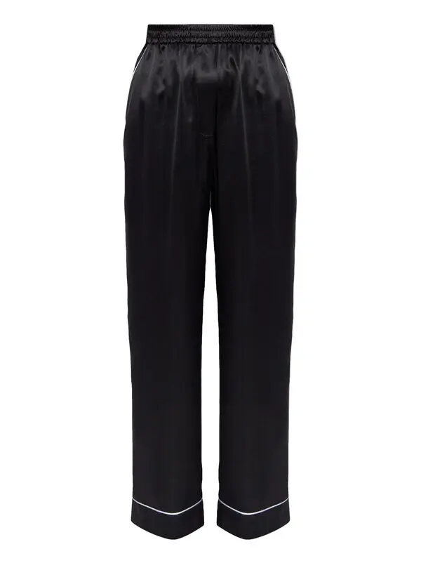 Dolce & Gabbana Silk Wide-leg Pants - Black