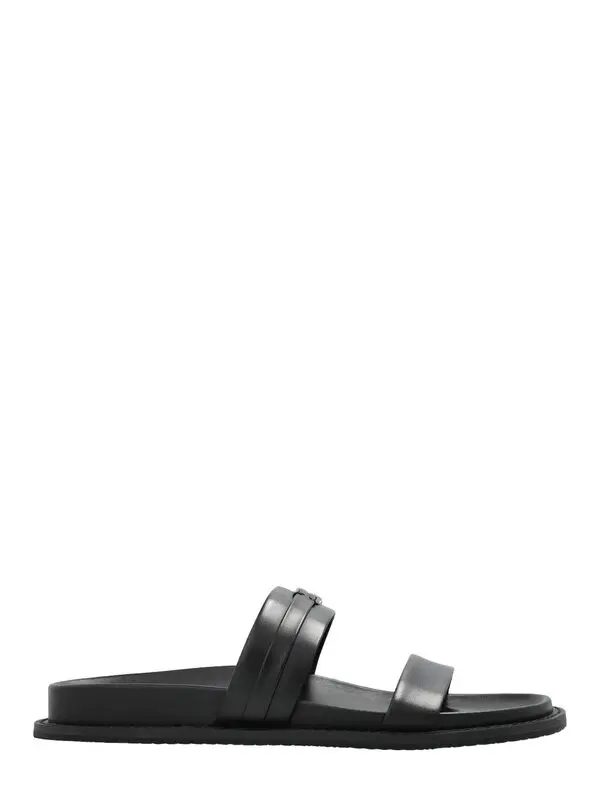 Michael Kors Leather Slides - Black