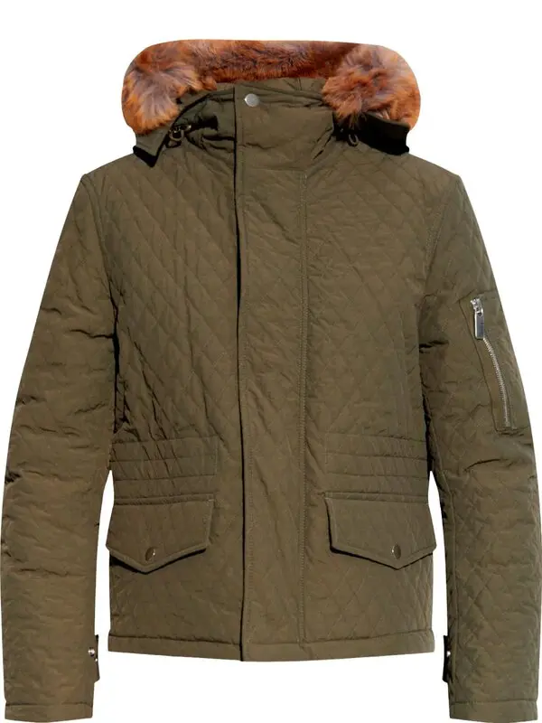 Burberry Jacket With Detachable Fur Collar - Green