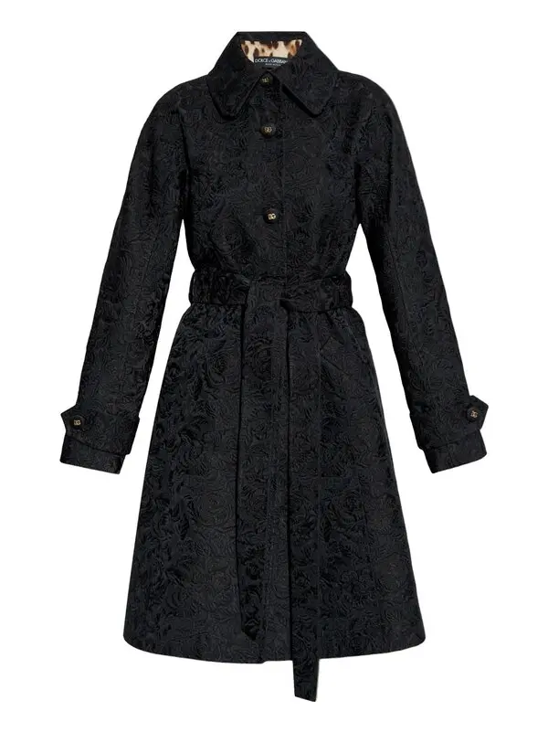 Dolce & Gabbana Floral-patterned Coat - Black