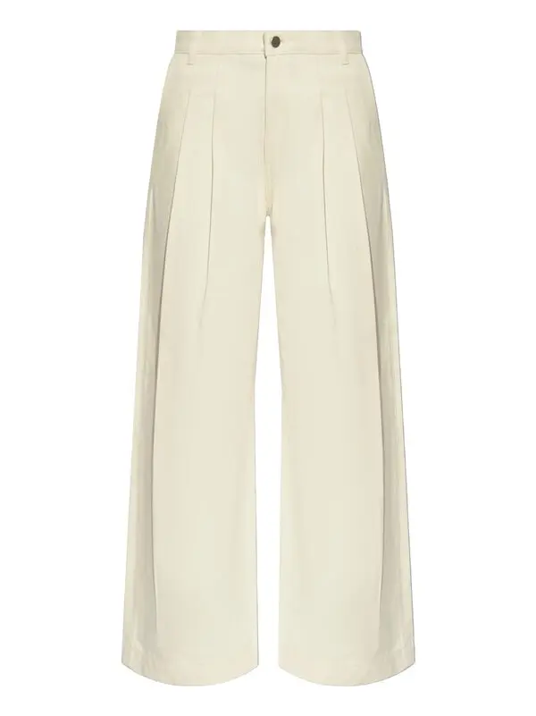 Theory Pleated Wide-leg Trousers - Cream