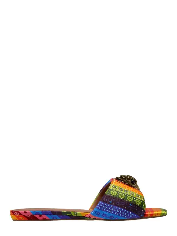 Kurt Geiger Embellished Bandana Slides - Multicolour