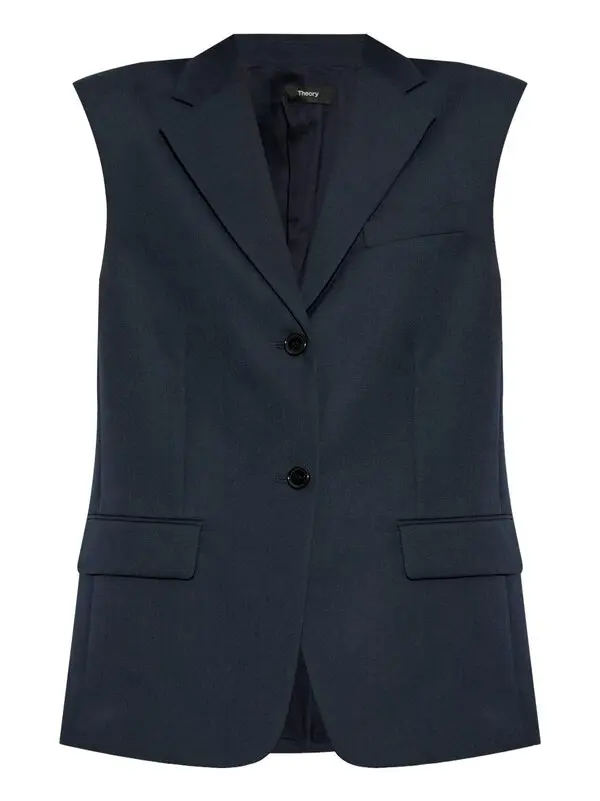 Theory Wool Vest - Navy Blue