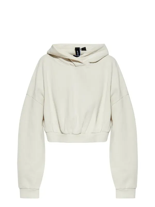 ENTIRE STUDIOS Cropped Cotton Hoodie - Grey