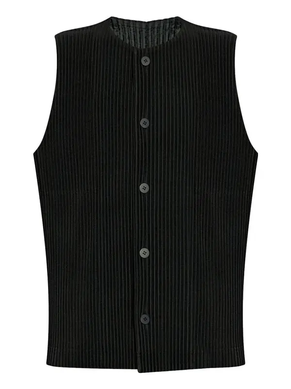Issey Miyake Pleated Vest - Black