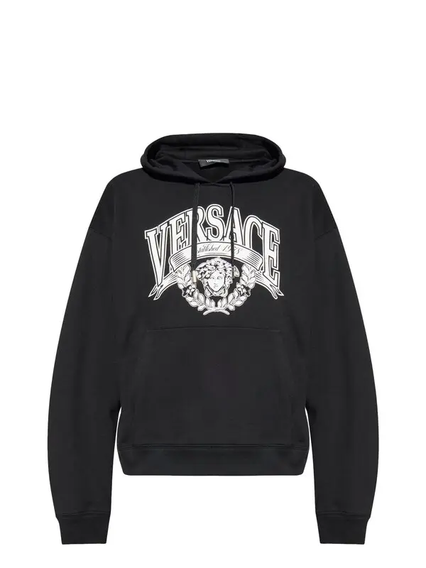 Versace Medusa Print Cotton Sweatshirt - Black