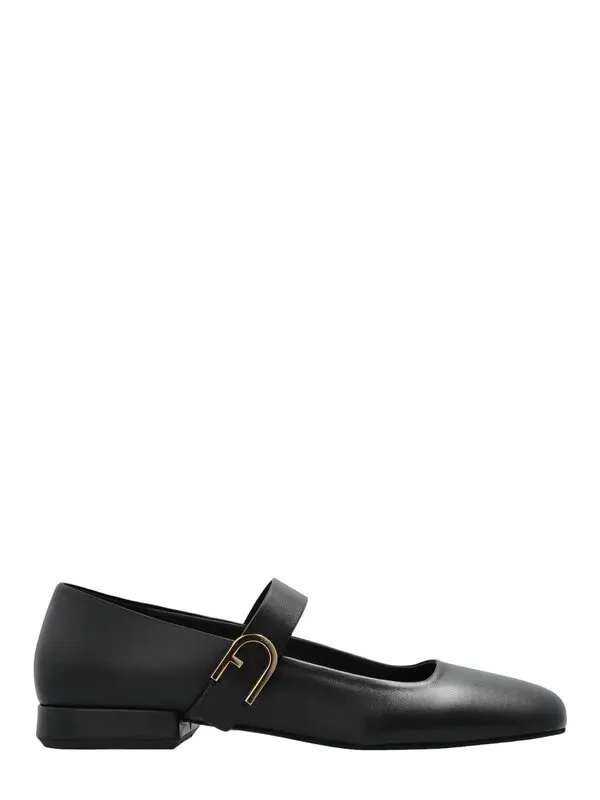 Furla Chic Leather Ballet Flats - Black