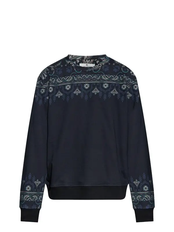 Etro Patterned Cotton Sweatshirt - Navy Blue