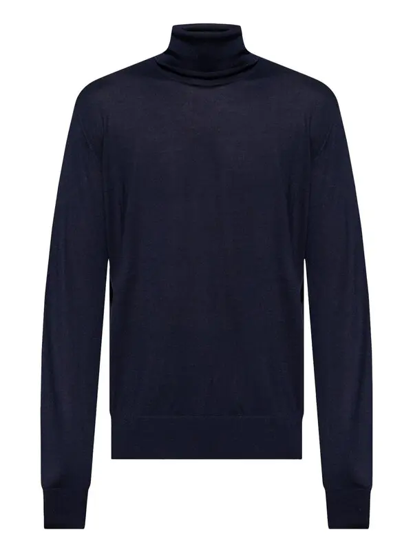 Dolce & Gabbana Cashmere And Silk Turtleneck Sweater - Navy Blue