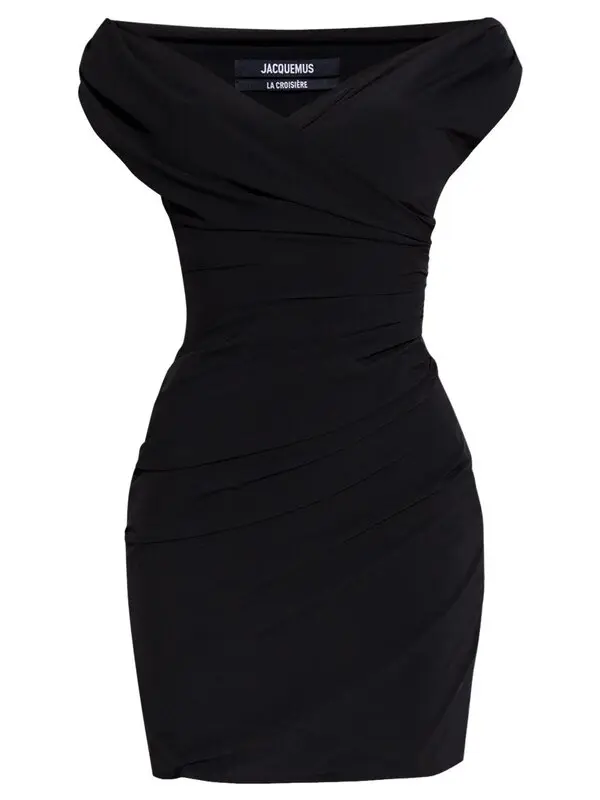 Jacquemus Draped Mini Dress - Black