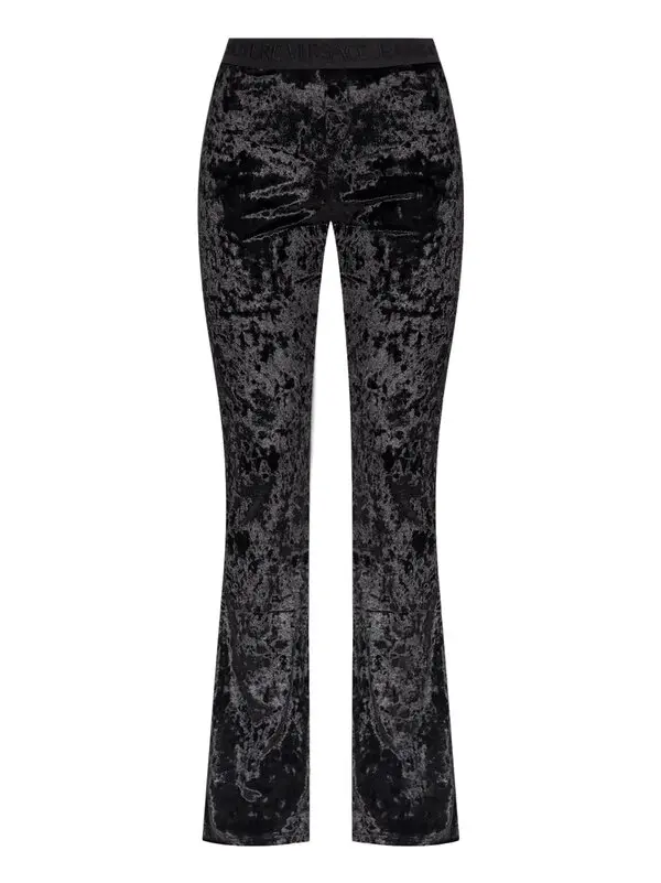 Versace Velour Bootcut Trousers - Black