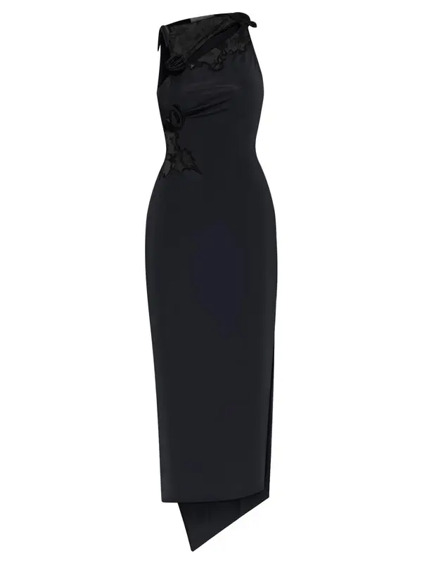 Coperni Asymmetric Strap Dress - Black